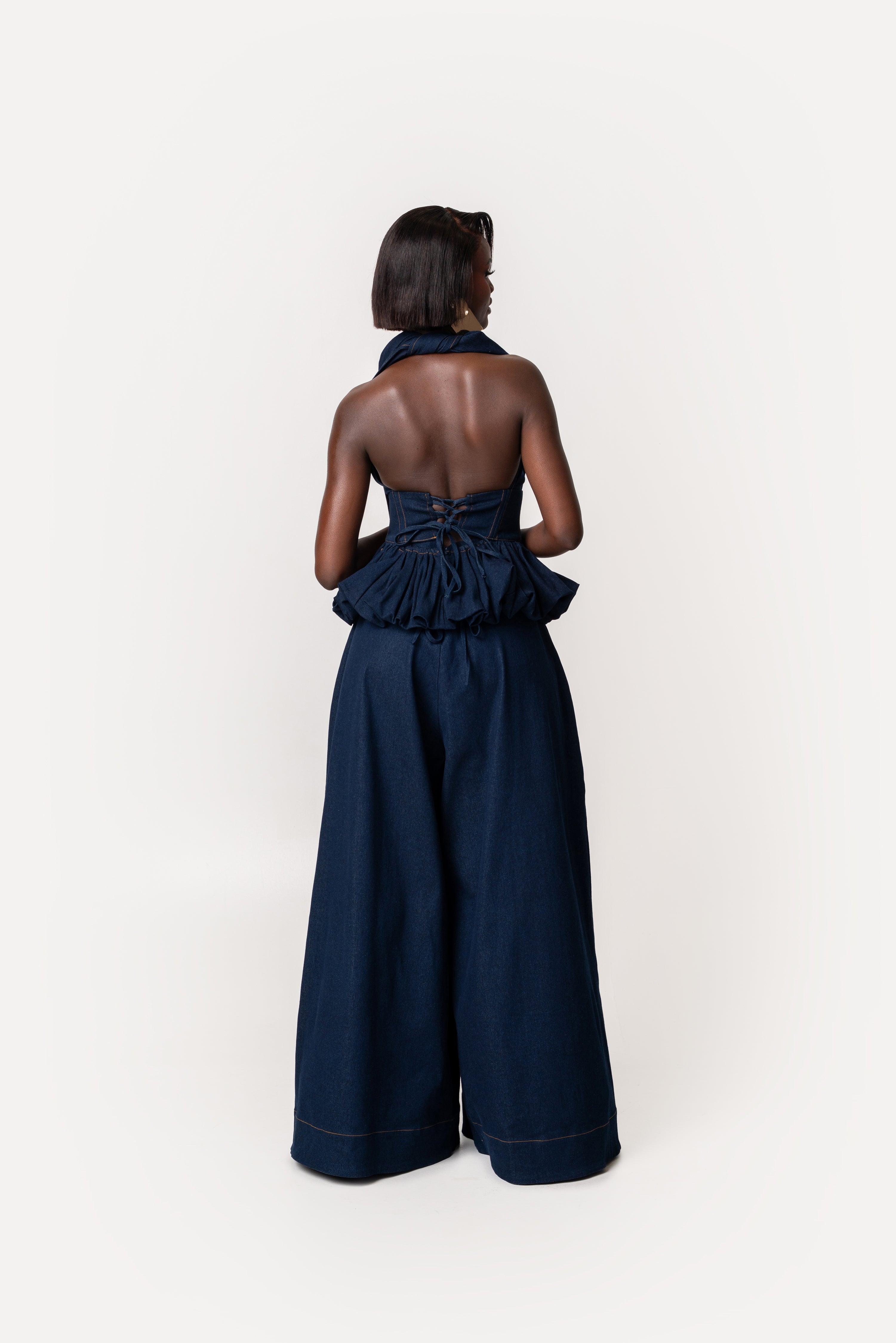 Denim GRACE Peplum Top – OFUURE